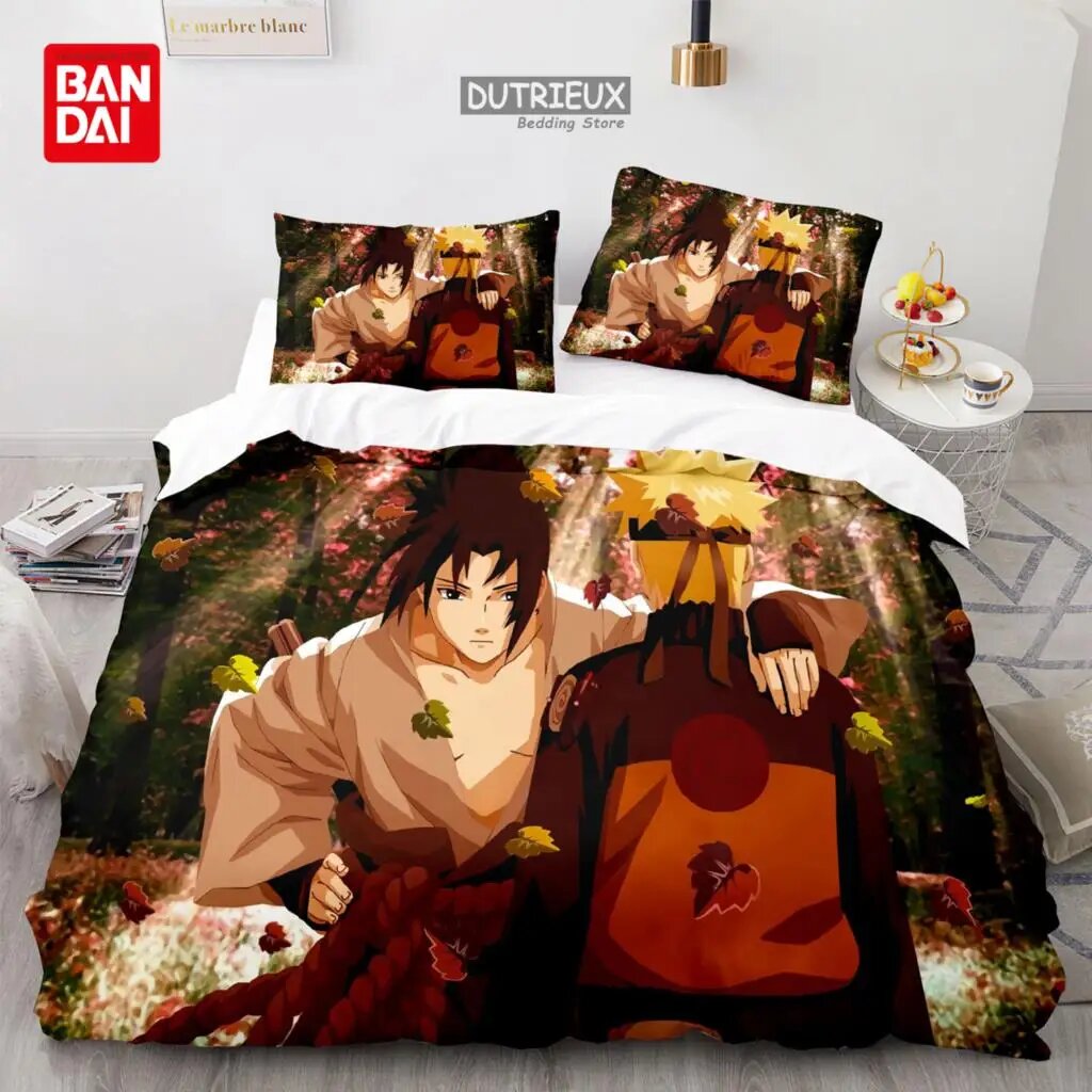Комплект постельного белья Наруто Учиха Удзумаки Bandai для детей 13, AU Double(180x210cm)