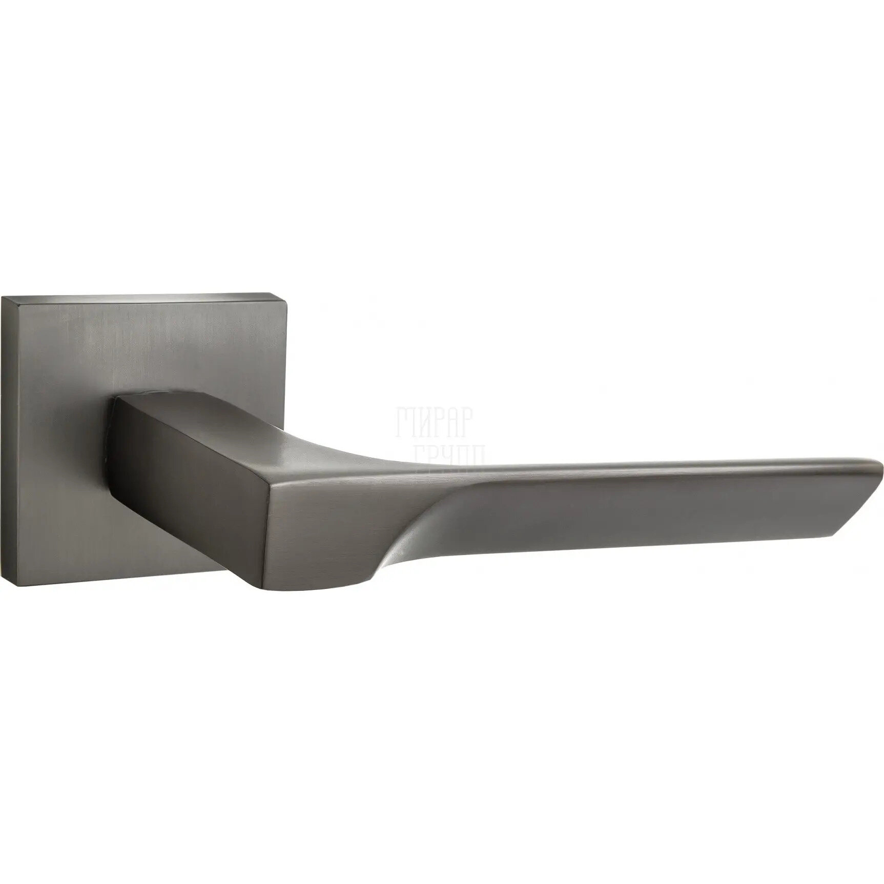 Дверные ручки Renz (Ренц) "Румо" INDH 325-03 slim на квадратной розетке матовый черный никель