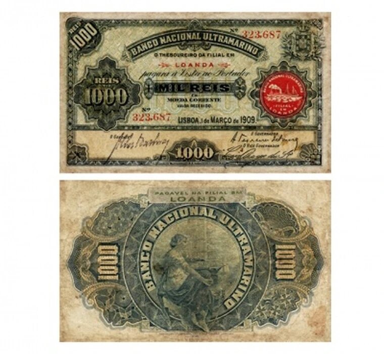 1000 рейс 1909 года Ангола, сувенирная копия, банкноты и купюры редкие коллекционные