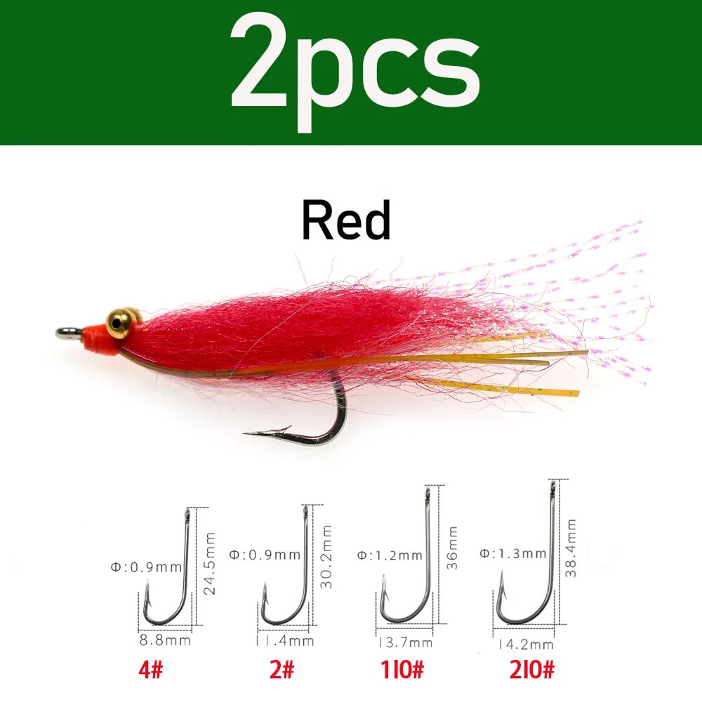 LIONRIVER Crazy Charlie Fly мушка для рыбалки Красный, Size 4, 2pcs Red