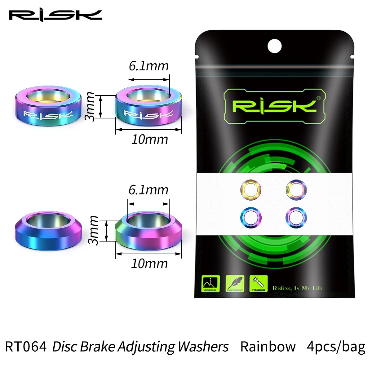 RISK MTB велосипедный гидравлический тормозной суппорт Белый, Rainbow