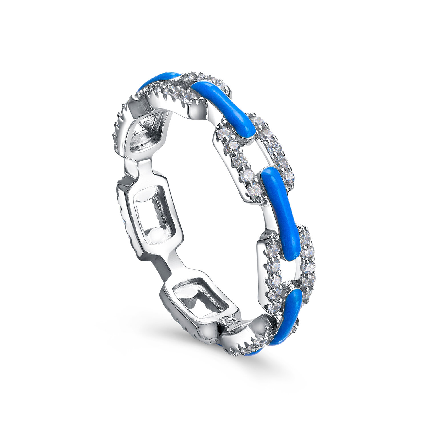 Кольцо тонкое, серебро, 925 проба, фианит