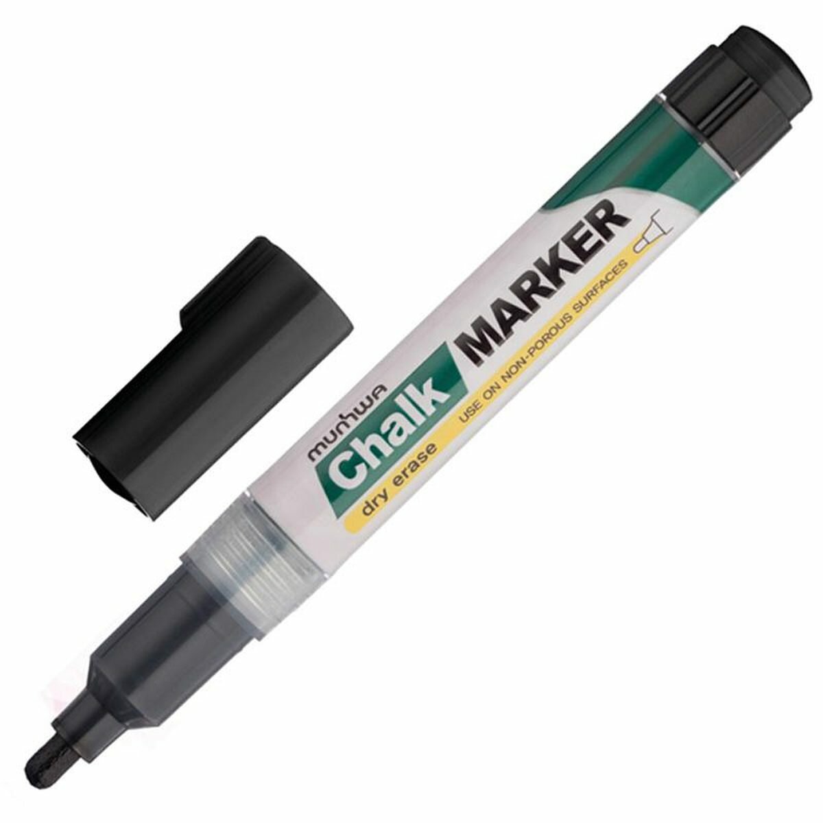 Маркер меловой MunHwa Chalk Marker (3мм, спиртовая основа, черный) (CM-01), 24шт.