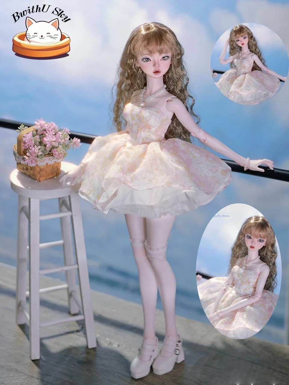 BWithU Lena Bjd 1/4 с чистым желанием, Современная летняя прохладная шарнирная кукла из смолы с шариками