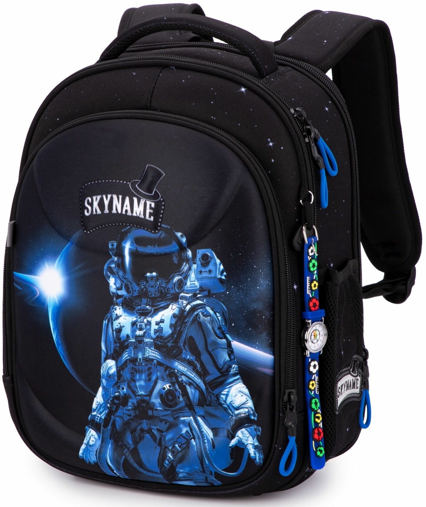 Ранец школьный мальчики 16л А4 анатомическая спинка+часы SkyName (СкайНейм)