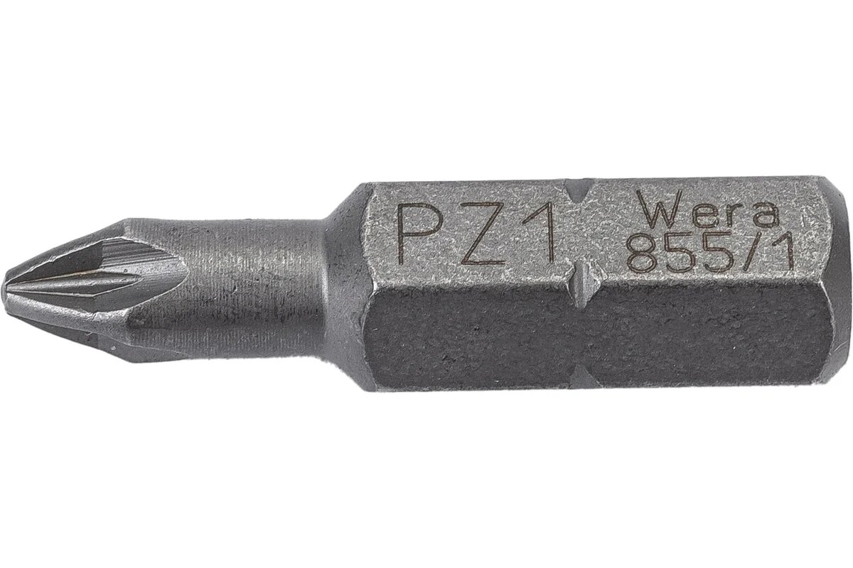 WERA WE-072080 Крестовая бита Pozidriv PZ 1, 25 мм, 1/4' привод C6.3 для инструментов