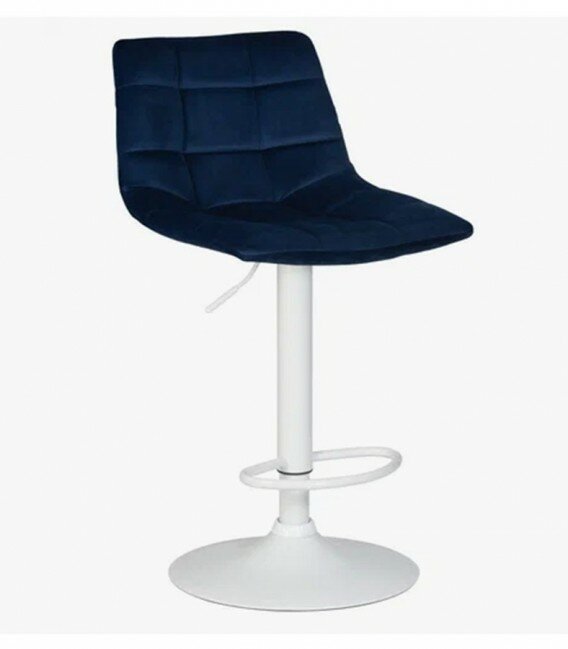 Стул барный DOBRIN TAILOR WHITE LM-5017-WhiteBase, синий велюр