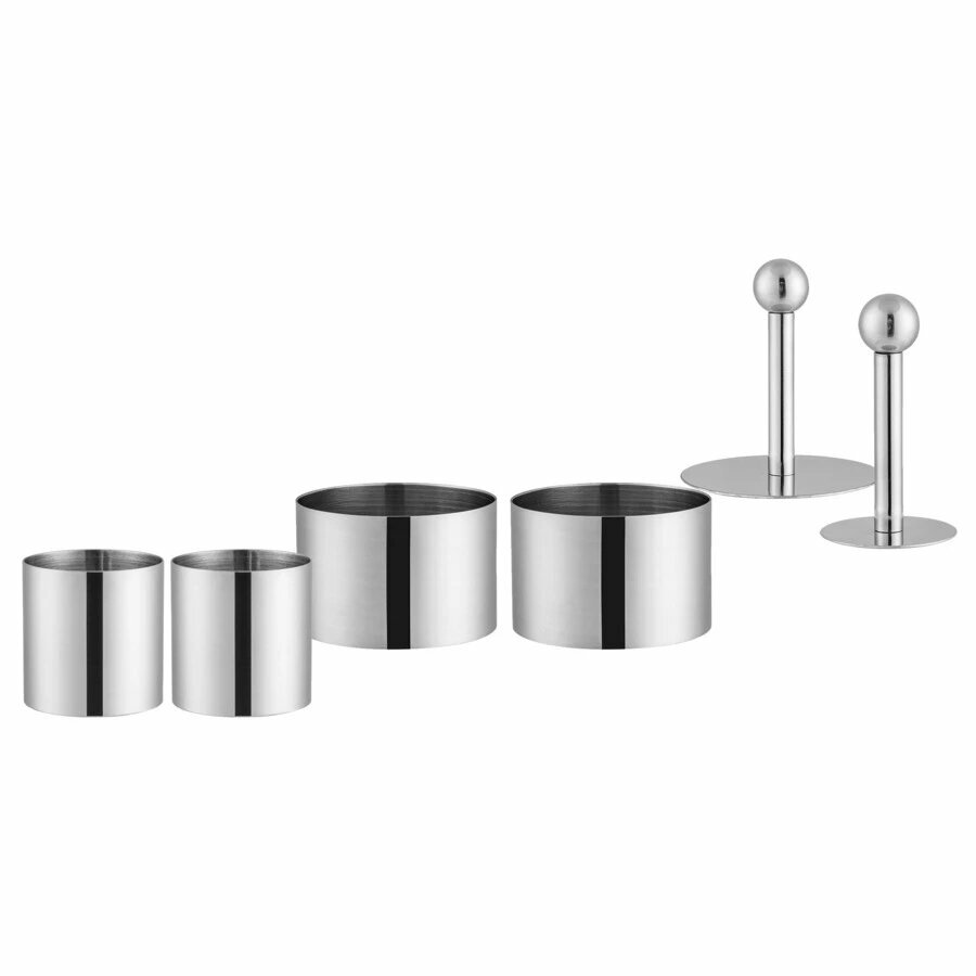 Набор десертных колец с толкателями Weis (4 кольца, 2 толкателя), сталь нержавеющая, п/к