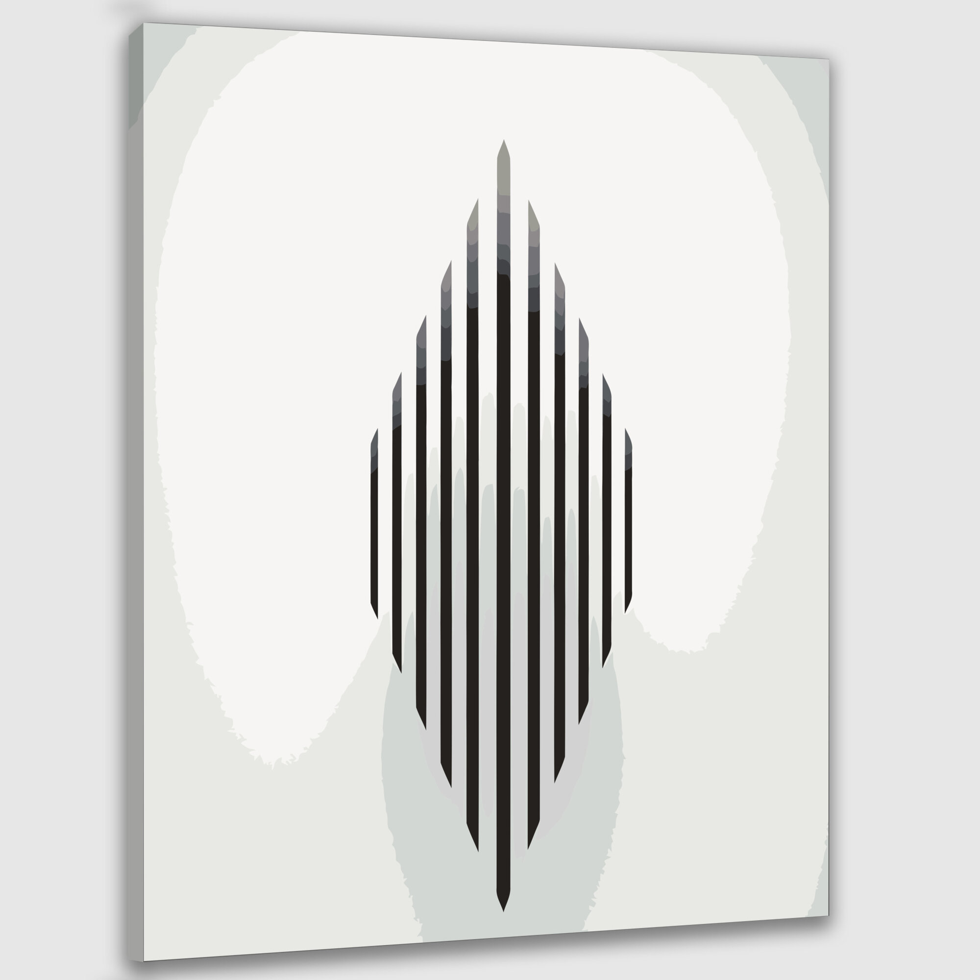 Картина по номерам 40x50 см, минимализм, цифровое искусство, симметрия, монохромная линия, белый фон, простота