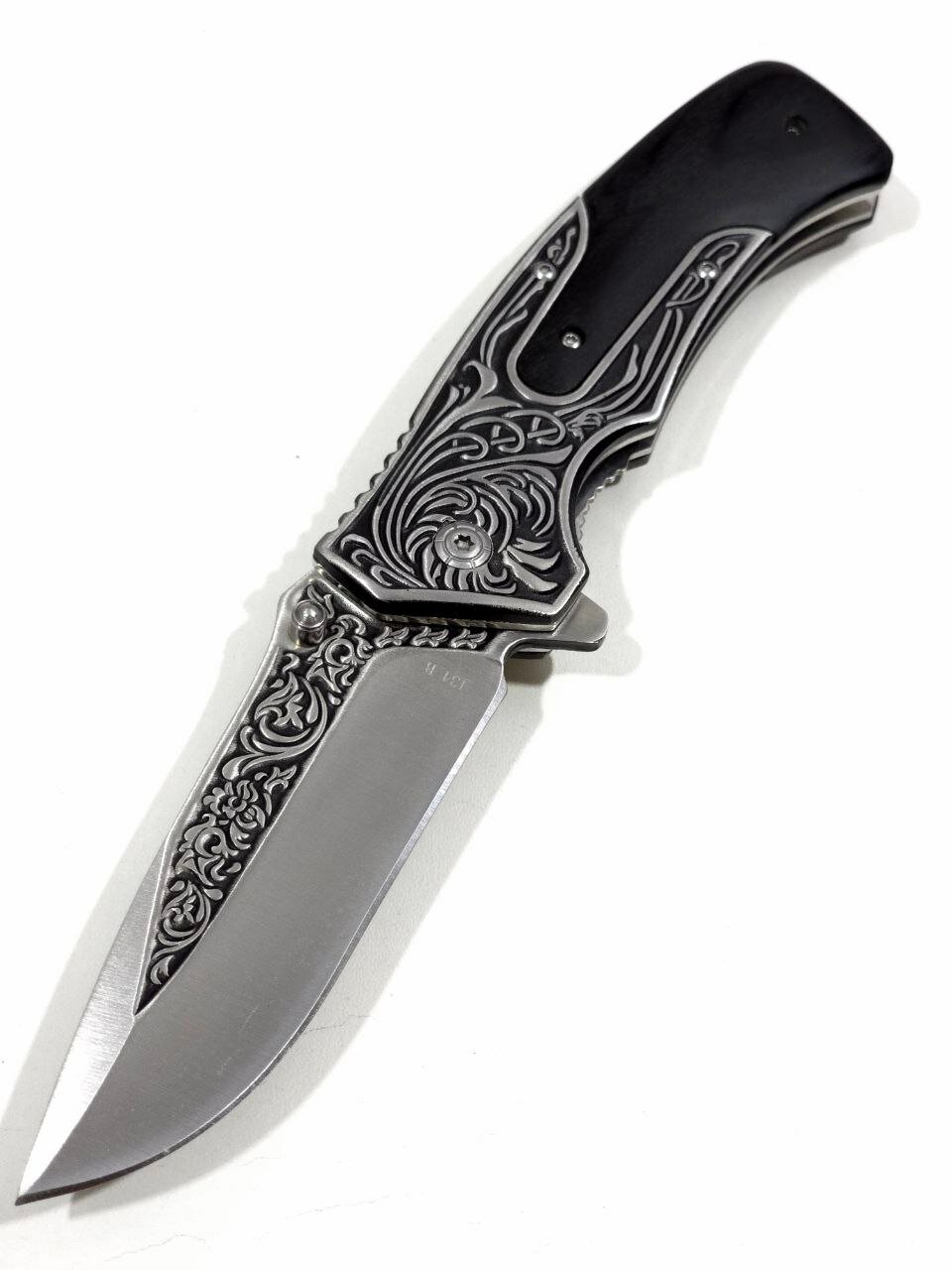 Складной, выкидной полуавтоматический нож "Рысь"