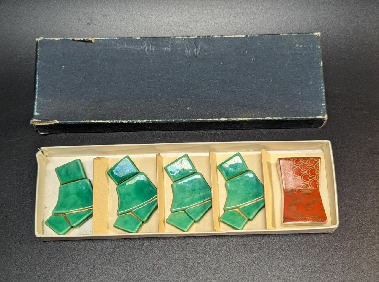 Набор Хасиоки - подставки под палочки для еды. Керамика. Винтаж, Япония, середина ХХ в.