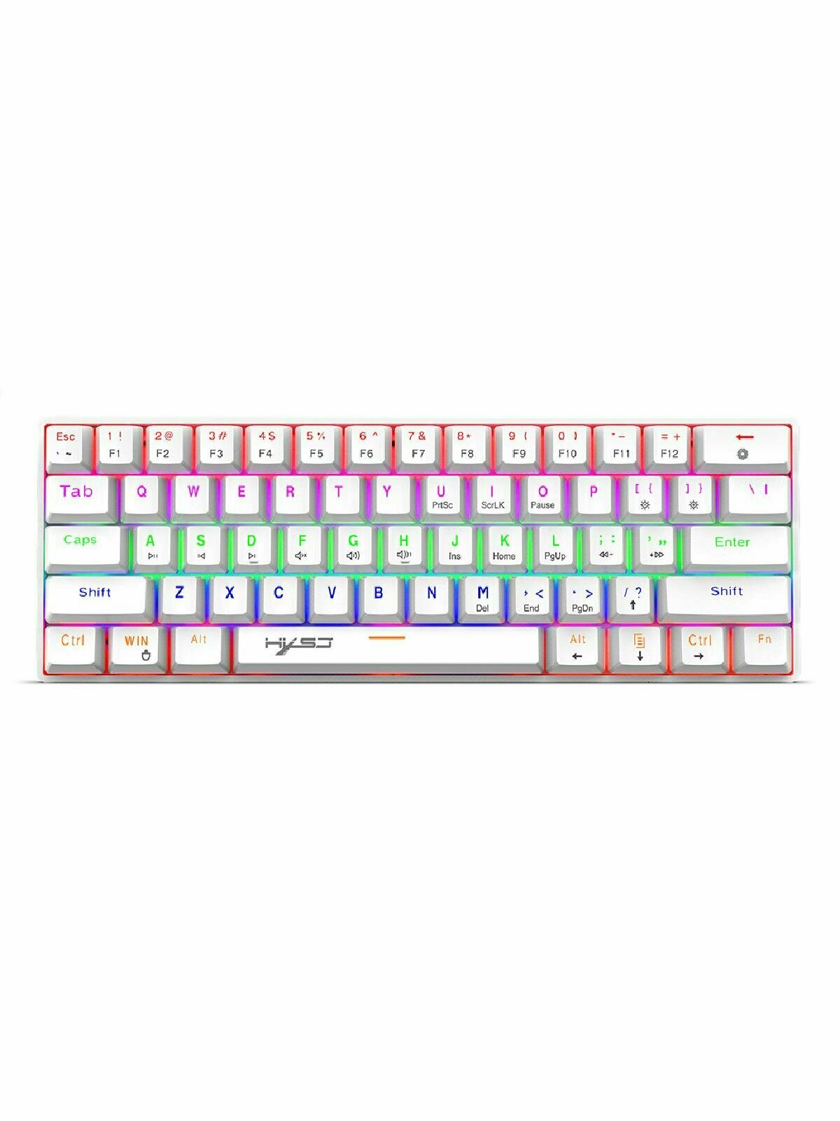 USB Wired 60% Compact Mechanical Keyboard 61 Keys Small Portable Gaming Office Keyboard Blue Switch for PC Gamers