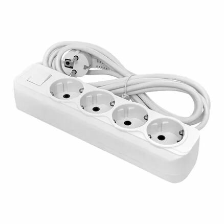 Удлинитель "Эксперт" 4 гнезда 5 метра 16А/3,5кВт с выключателем и заземлением ПВС 3x1 EKF PROxima