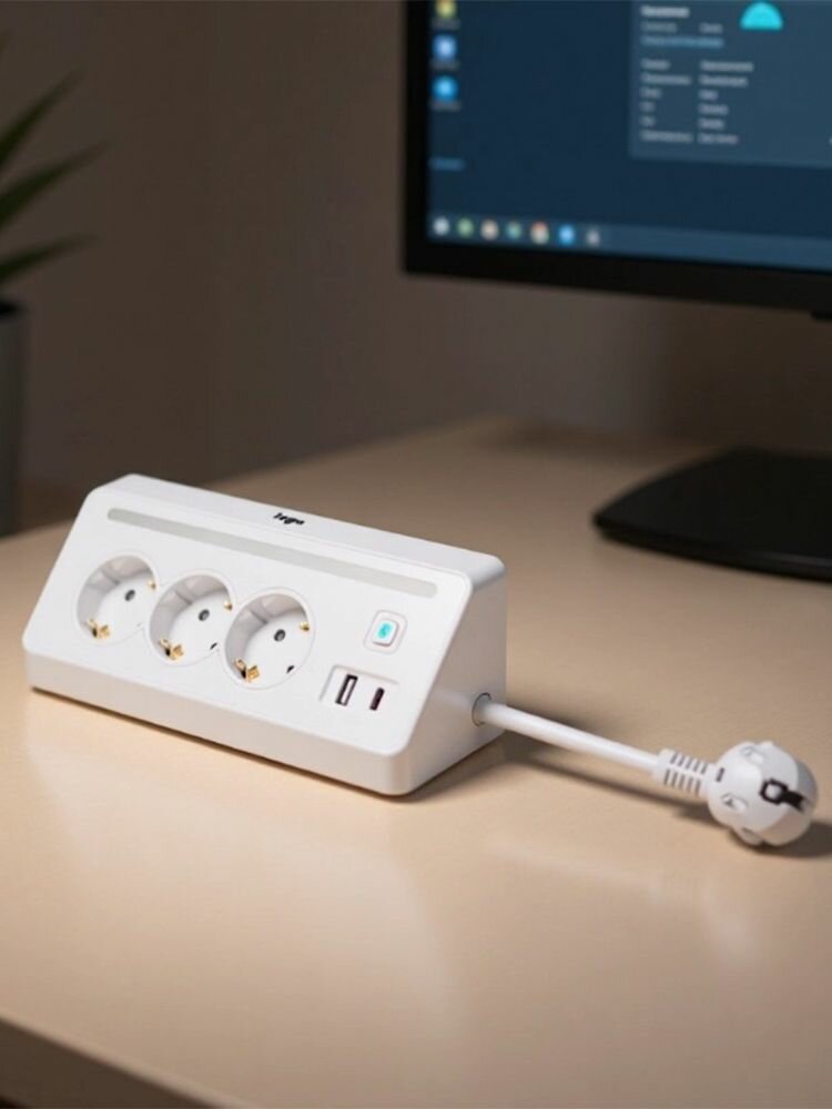 Рядная розетка со светодиодным выключателем USB прикроватная розетка PD быстрая зарядка 30 Вт на один оборот больше