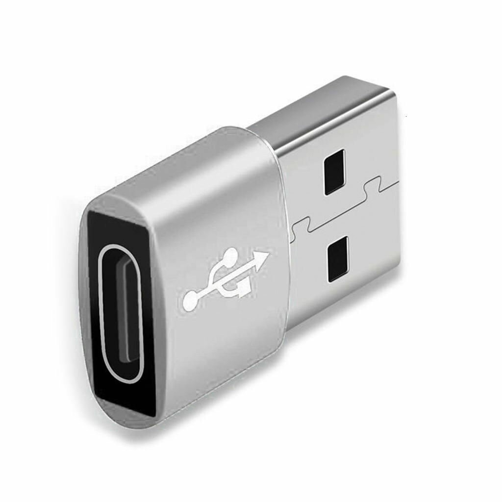 USB Type C на 3.0 Адаптер Быстрая передача данных Зарядка OTG Конвертеры, Серебро