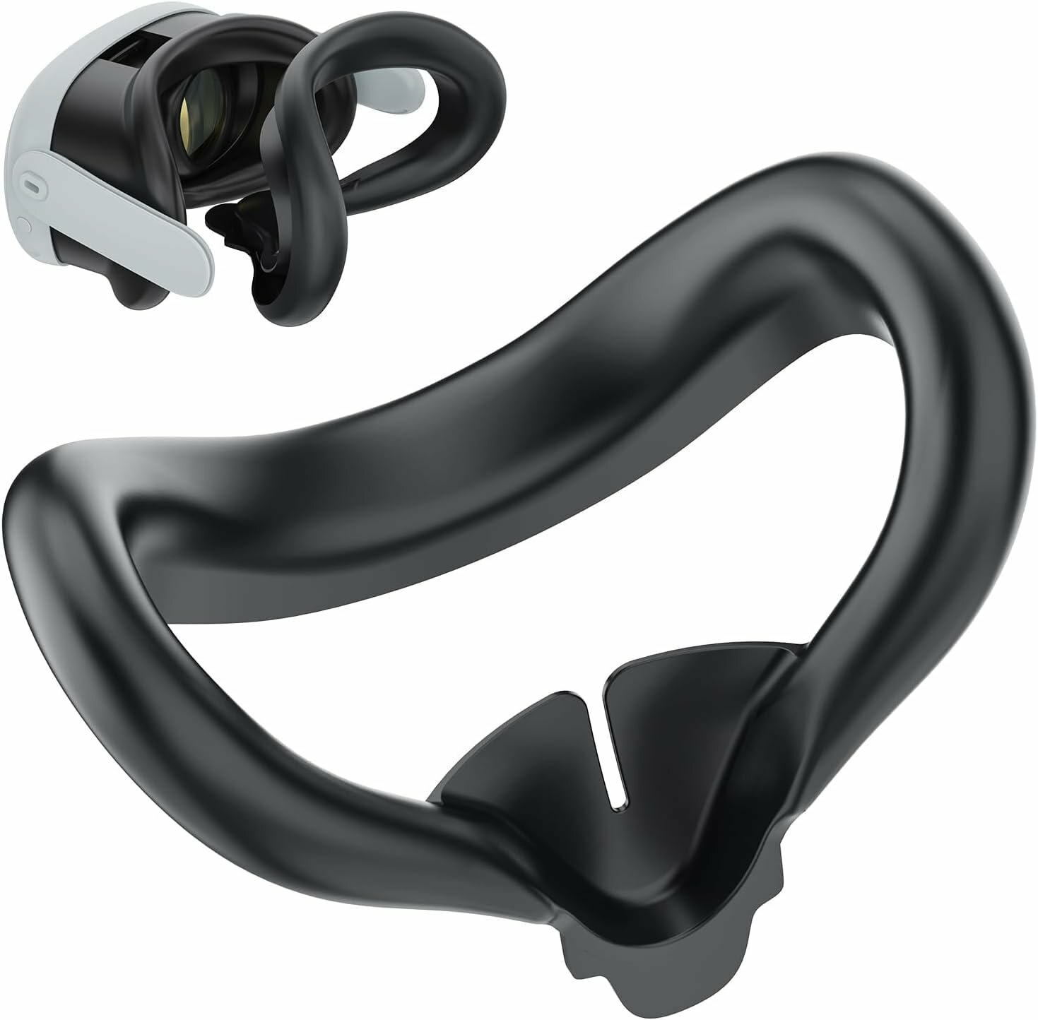 VR headset silicone face pad для Meta Quest 3 S face mask silicone protective cover Q3S sweat resistant washable dust-proof dirt proof face mask accessories black