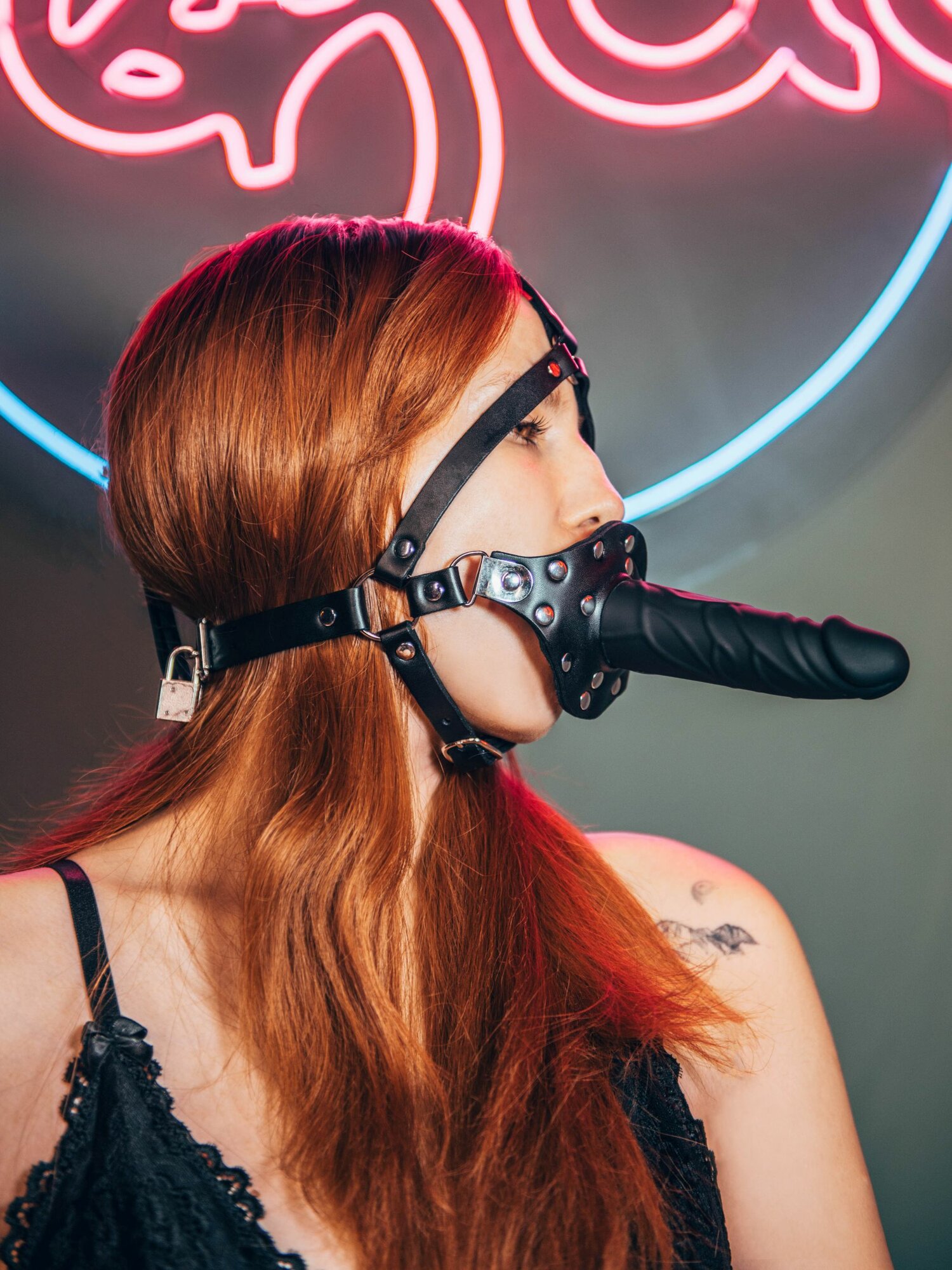 Кляп-страпон для ролевых игр SeSati BD617S2SL12BK