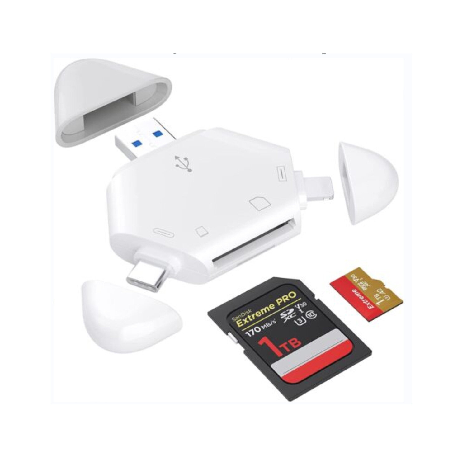 Магнитный считыватель SD/TF использует apple телефон Type-C/USB с высокой скоростью
