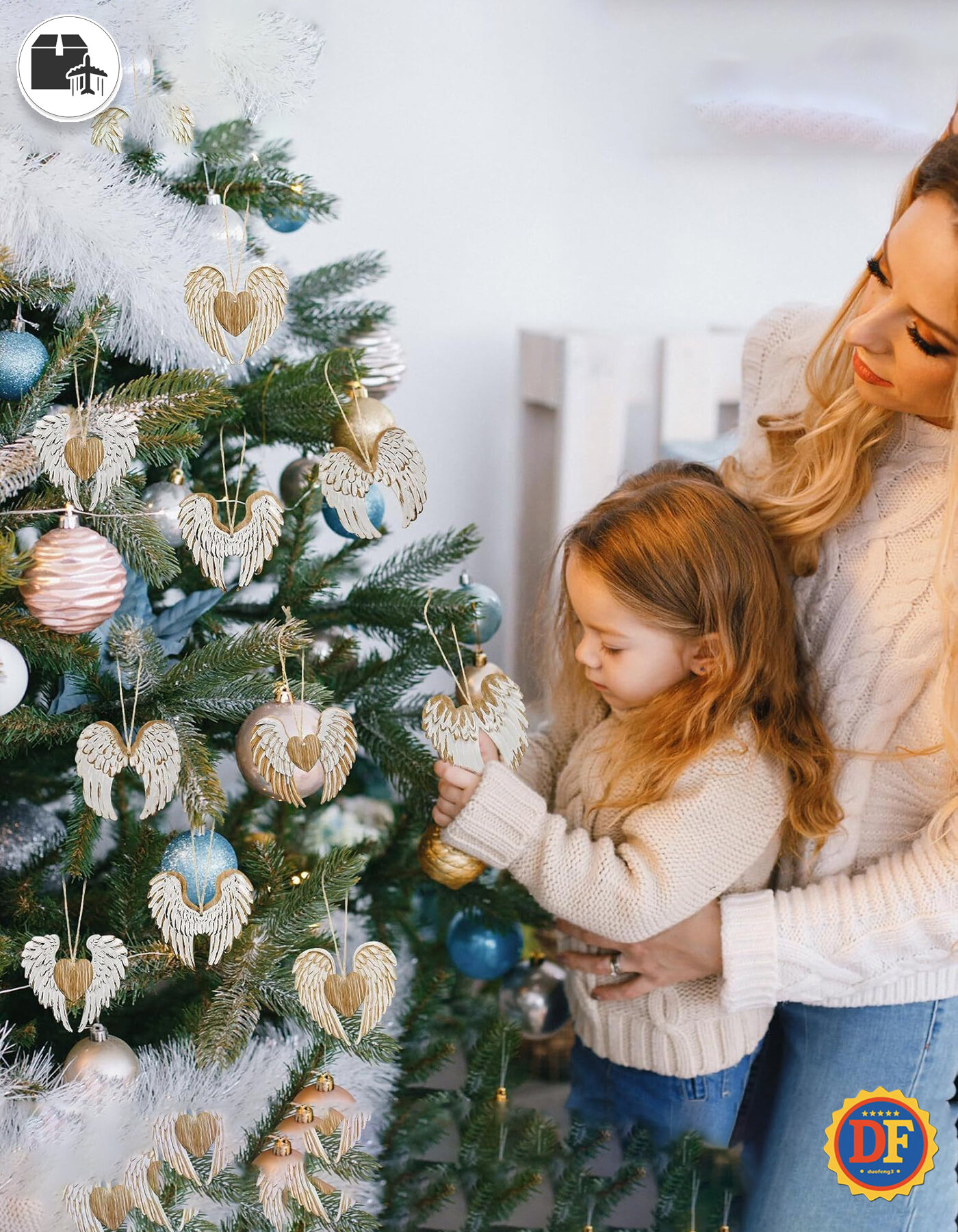 Набор деревянных крыльев ангела для DIY-декора — 6 размеров, фермерский стиль, экологичный материал,12шт.