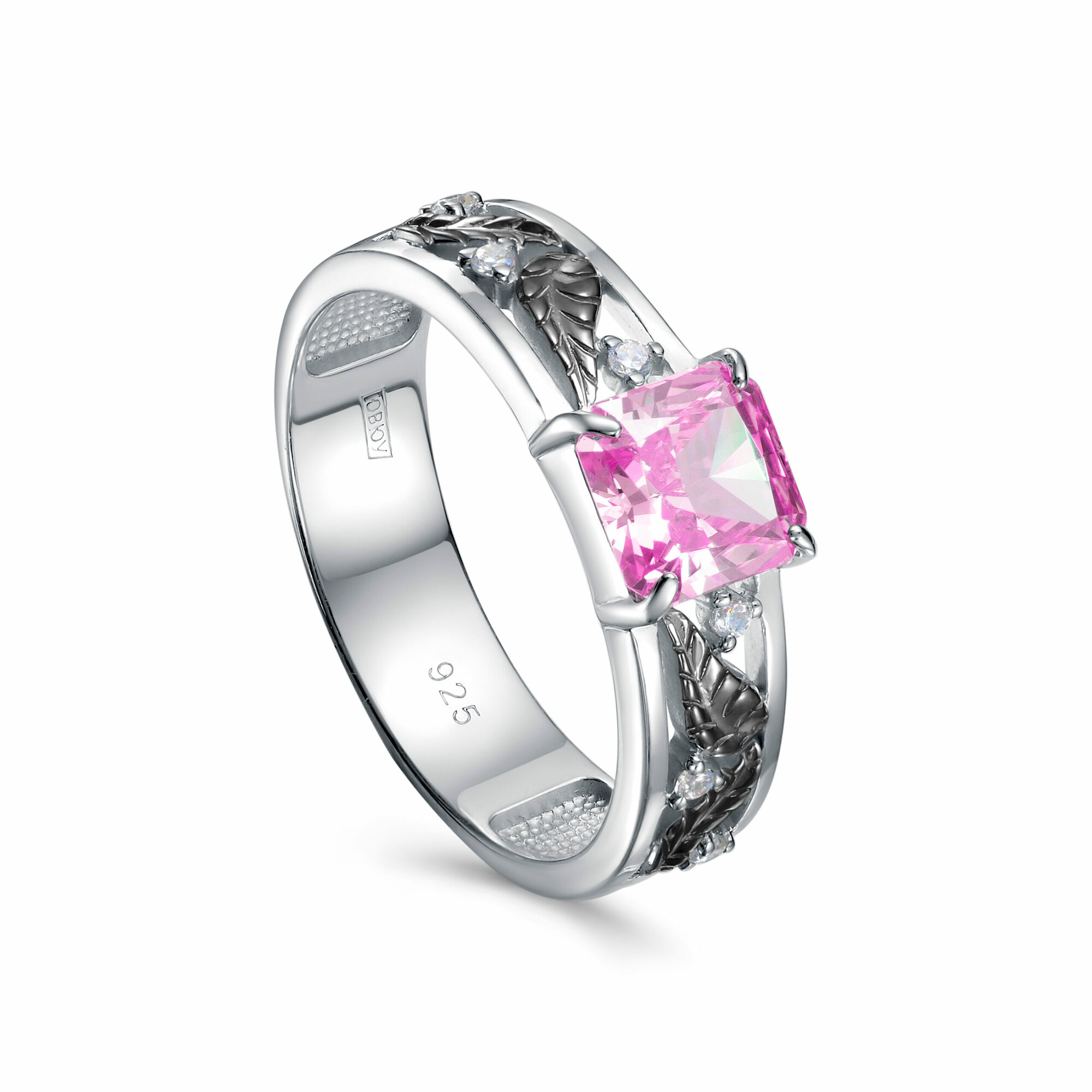 Кольцо, серебро, 925 проба, фианит