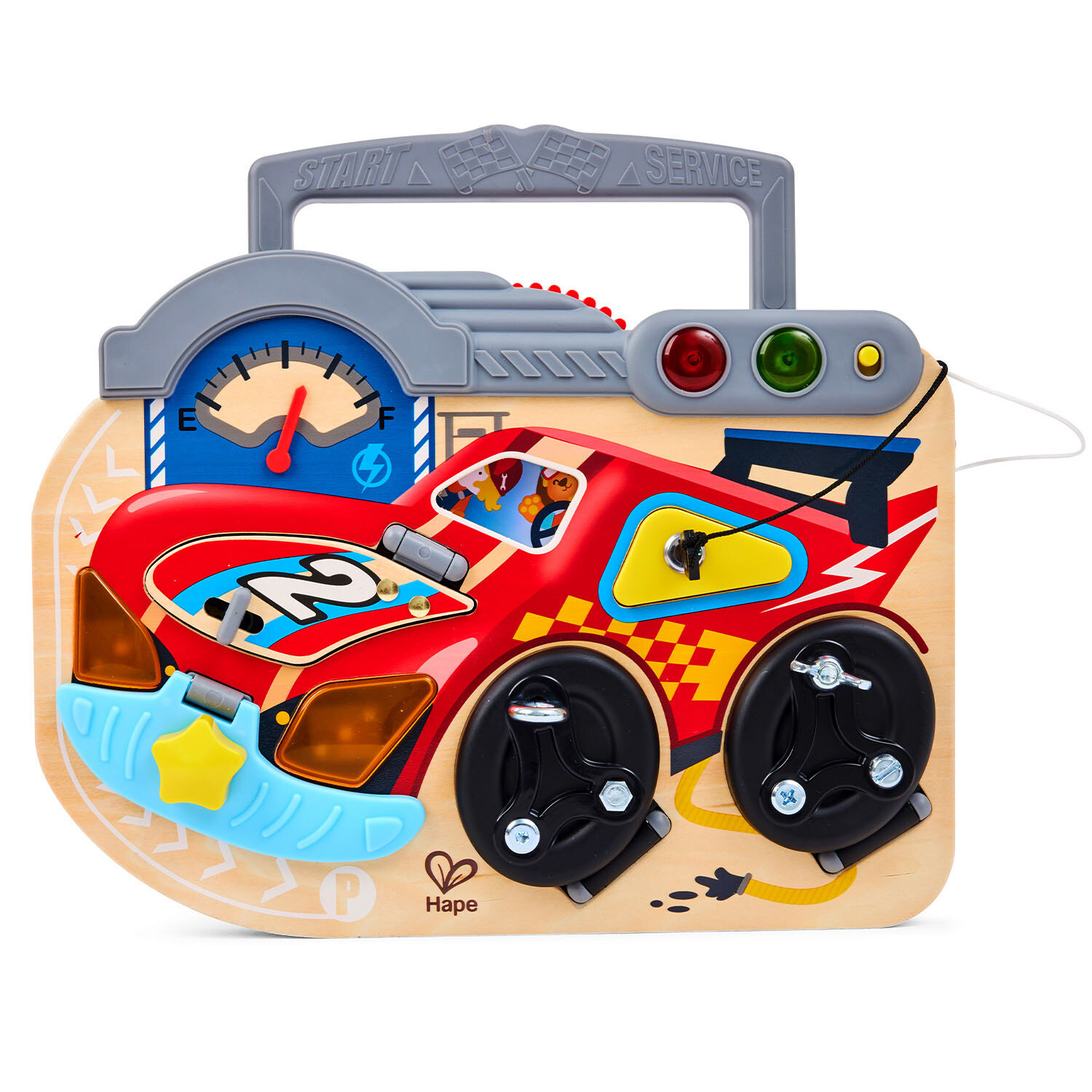 Игрушка HAPE бизиборд автосервис "Маленький гонщик" E1120_HP