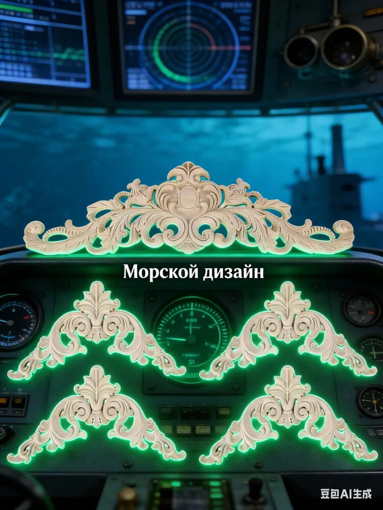 Резные накладки на столбы лестницы (5 шт), декор для деревянной лестницы, украшение интерьера дома