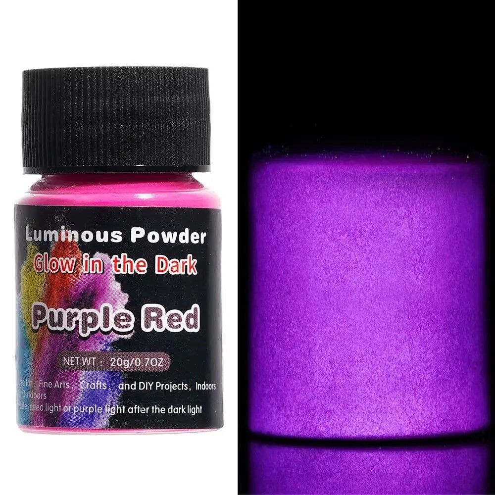 Люминофор порошок светящиеся в темноте светящийся 20 гр, цвет тёмно-розовый
