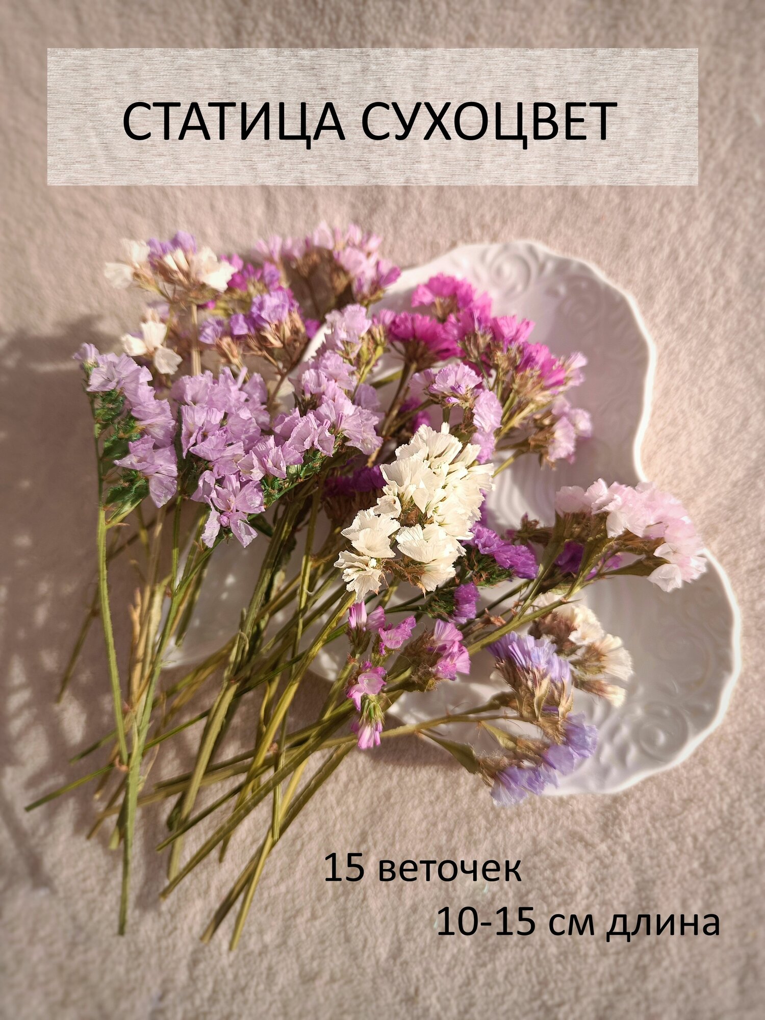 Сухоцветы Статица, 10 см, 30 гр