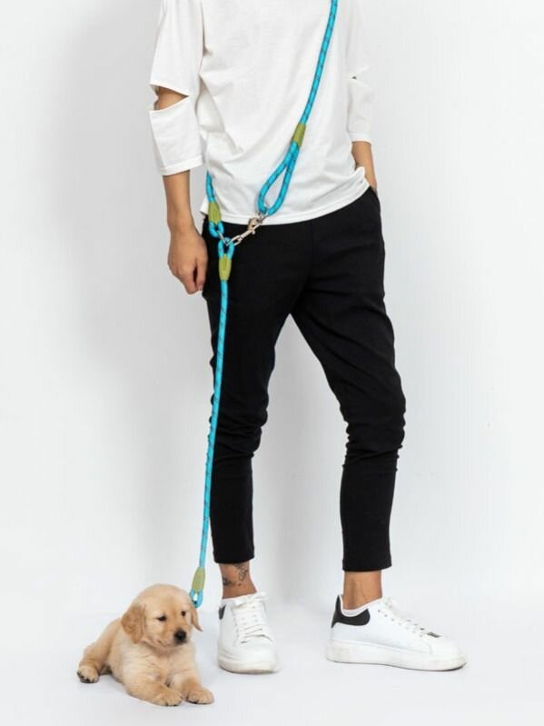 Кроссбоди-поводок для собаки со светоотражением Нейлоновый круглый поводок для путешествий и активного отдыха