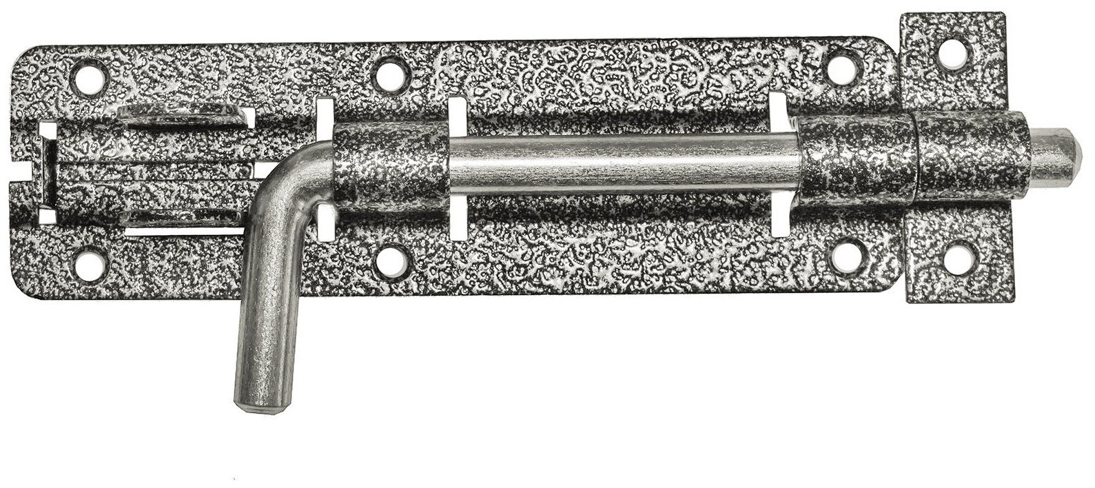 Задвижка дверная под замок 140 мм стальная ЗД-140 серебряный антик