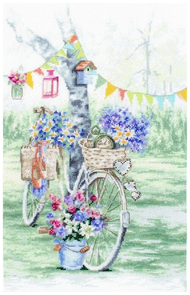 Набор для вышивания LetiStitch #971 Bike (Велосипед), Счетный крест, 35 x 22 см