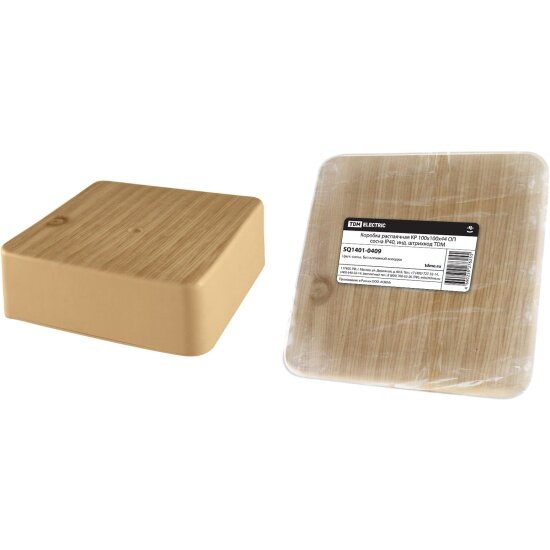 Коробка распаячная Tdm Electric КР 100х100х44 ОП сосна IP40, SQ1401-0409