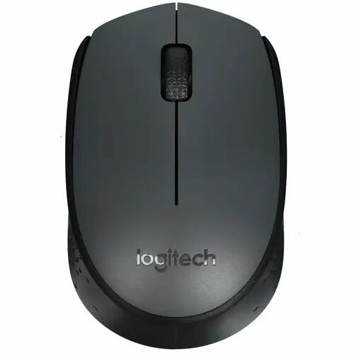 Мышь беспроводная Logitech M170 Gray серая с черным, оптическая, 1000dpi, 2.4 GHz, USB-ресивер