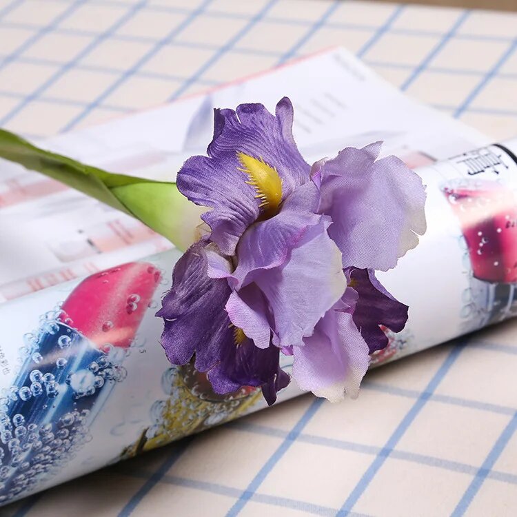 Искусственный цветок ириса MEIHON, шелк, белый Сиреневый, lignt purple Iris