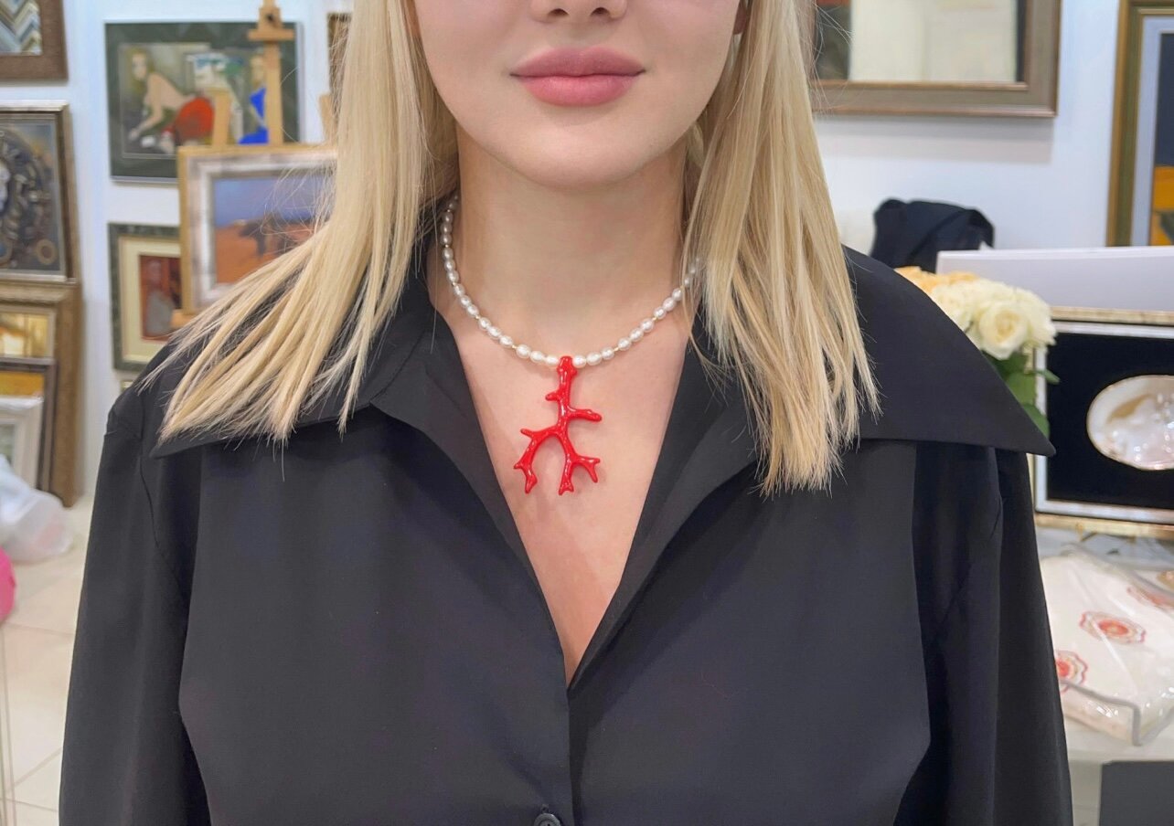 Колье Jewellery by Marina Orlova, жемчуг пресноводный, длина 41 см, белый — фото 1