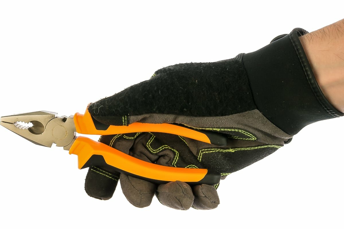 Плоскогубцы Вихрь 180 мм никелированные с двухкомпонентными рукоятками, модель 73/6/3/7