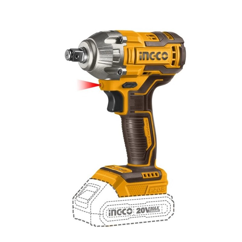 Гайковерт INGCO CIWLI2038, 20В, 1/2 дюйма, 300Нм, аккумулятор