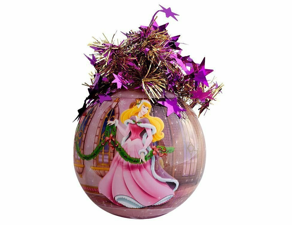 Шар с короной из мишуры, 95 мм, MOROZCO