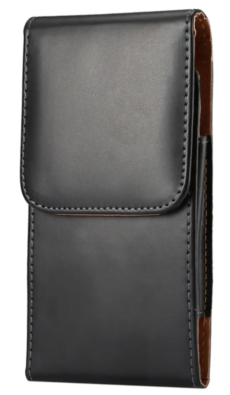 Чехол кобура, сумка на пояс универсальная 4.7, вертикальная гладкая, черная