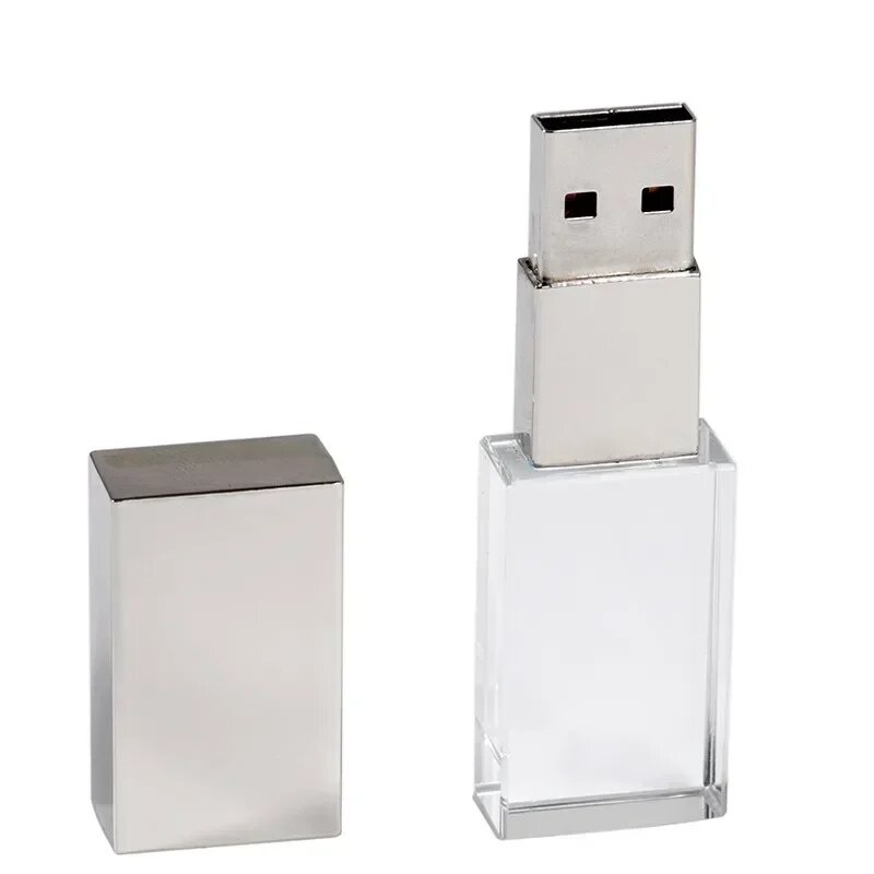JASTER Crystal Pen Drive 128 ГБ 8GB, silver No box