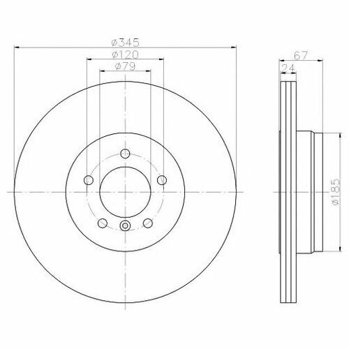 Тормозной диск задний Hella 8DD355110041 для BMW 7 серия