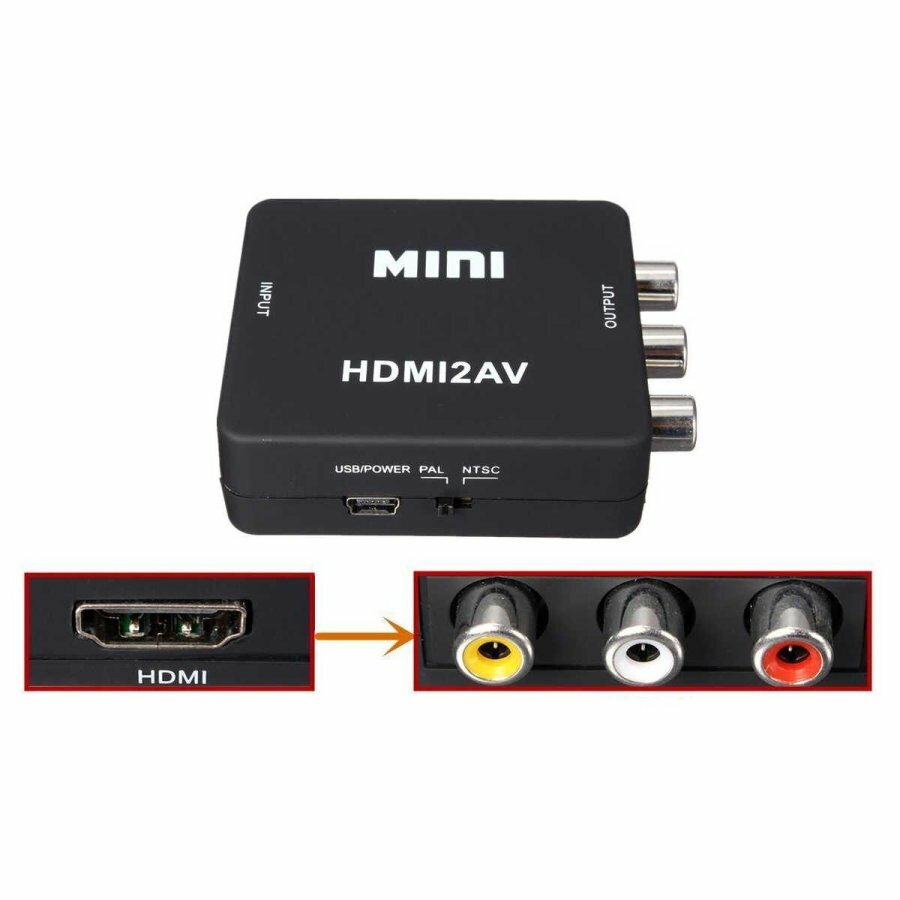 Видеоконвертор HDMI to AV (3RCA) активный