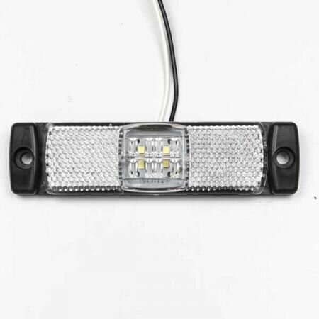 Указатель габаритов маркерный / центральный диод / узкий / 4 SMD (12v-24v) (белый)