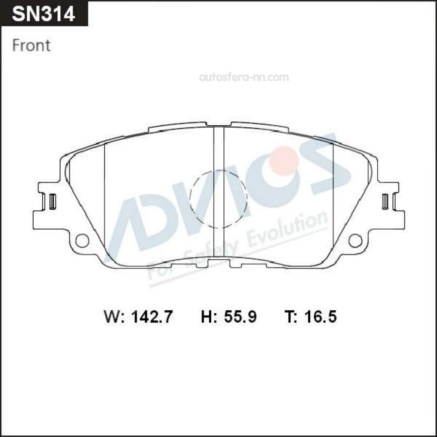 ADVICS SN314 Тормозные колодки