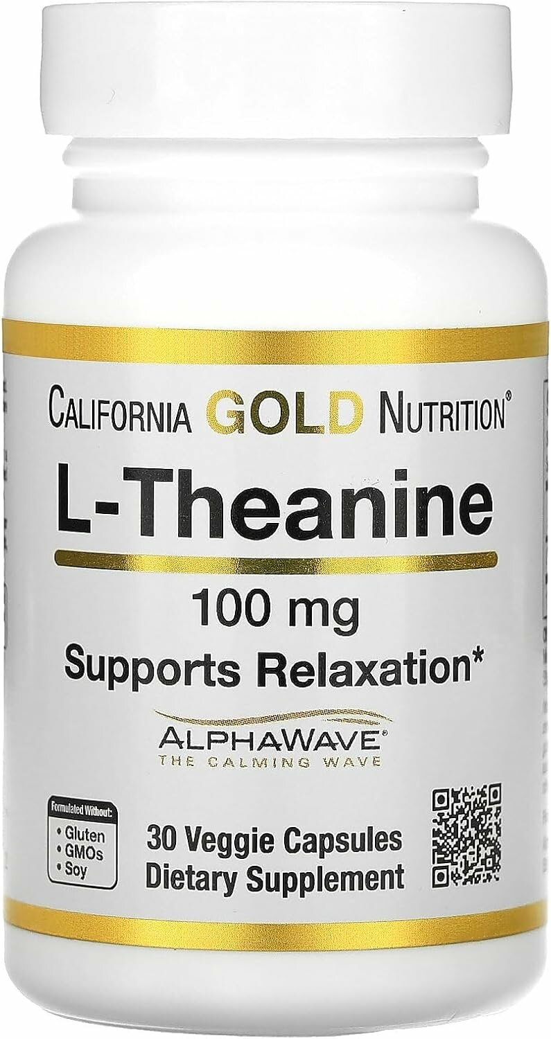 California Gold Nutrition L-Theanine 100 mg 30 veggie capsules (L-Теанин)