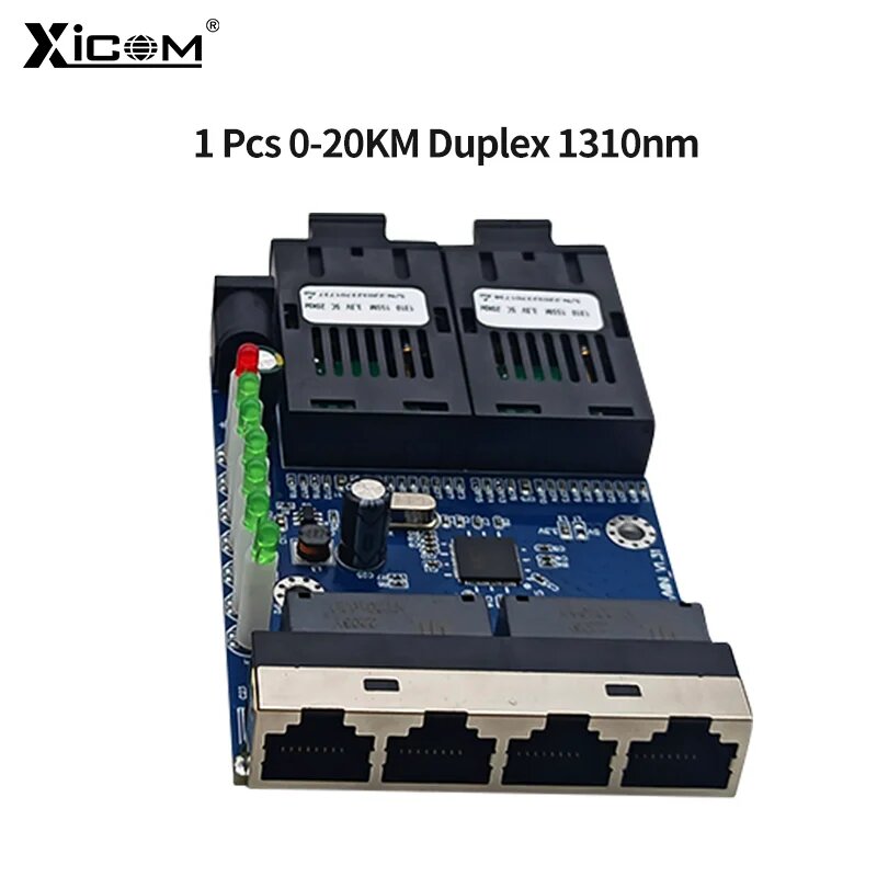 XICOM 0-20KM Duplex 1310nm Оптоволоконный Коммутатор