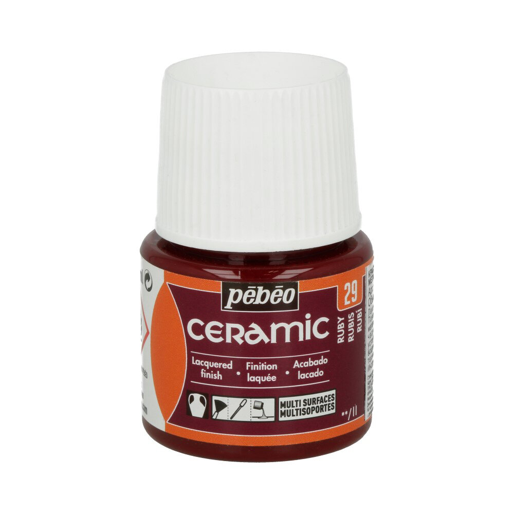 Краска по керамике и металлу Ceramic 45 мл цв. рубиновый