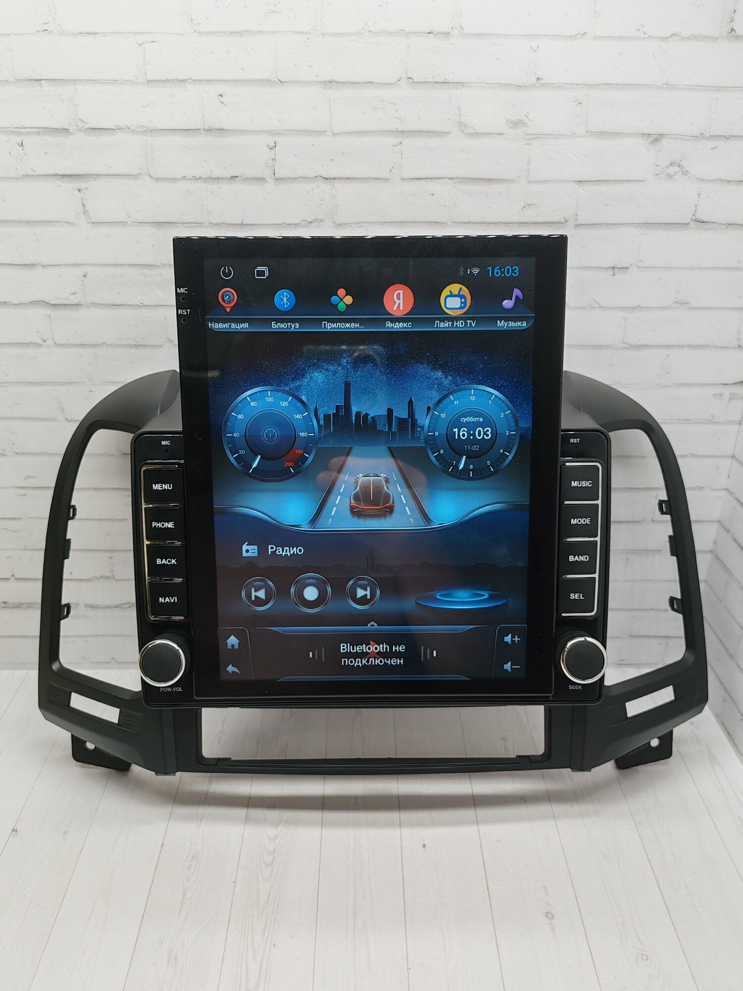 Магнитола андроид Tesla для Hyundai Santa Fe 2006-12г/ 8-ядер/4+64гб/sim-карта/Android-Auto/CarPlay