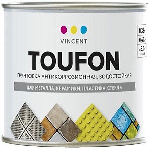 Грунтовка для Сложных Поверхностей Vincent Toufon 1л Белая для Металла, Керамики, Пластика, Cтекла.