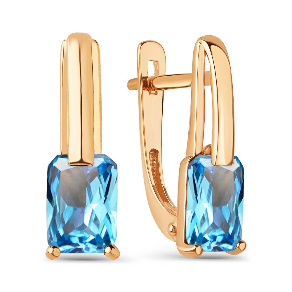 Серьги, золото, 585 проба, ситалл